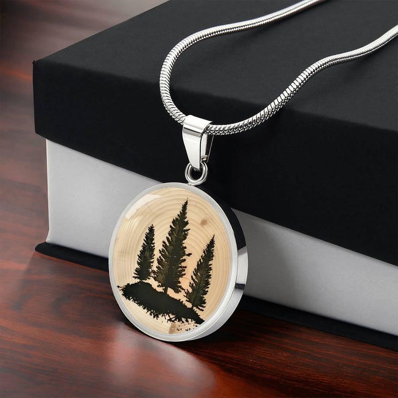 Evergreen Pine Tree Necklace Family of 3 | Jewelry Gift 4 Mother of 3 ...