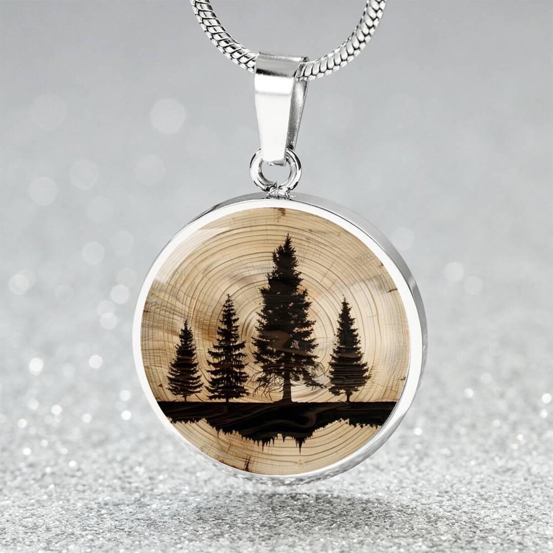 Evergreen Pine Tree Necklace | Jewelry Gift 4 Mother of 3 | Charm ...