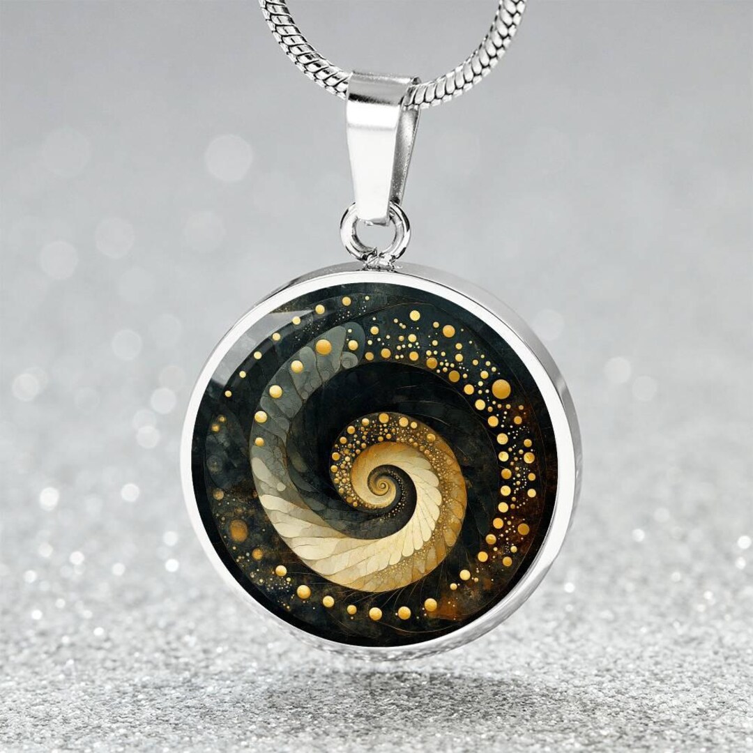 Spiral Fibonacci Necklace Gift 4 Science Lover | Gold Fibonacci Pendant ...