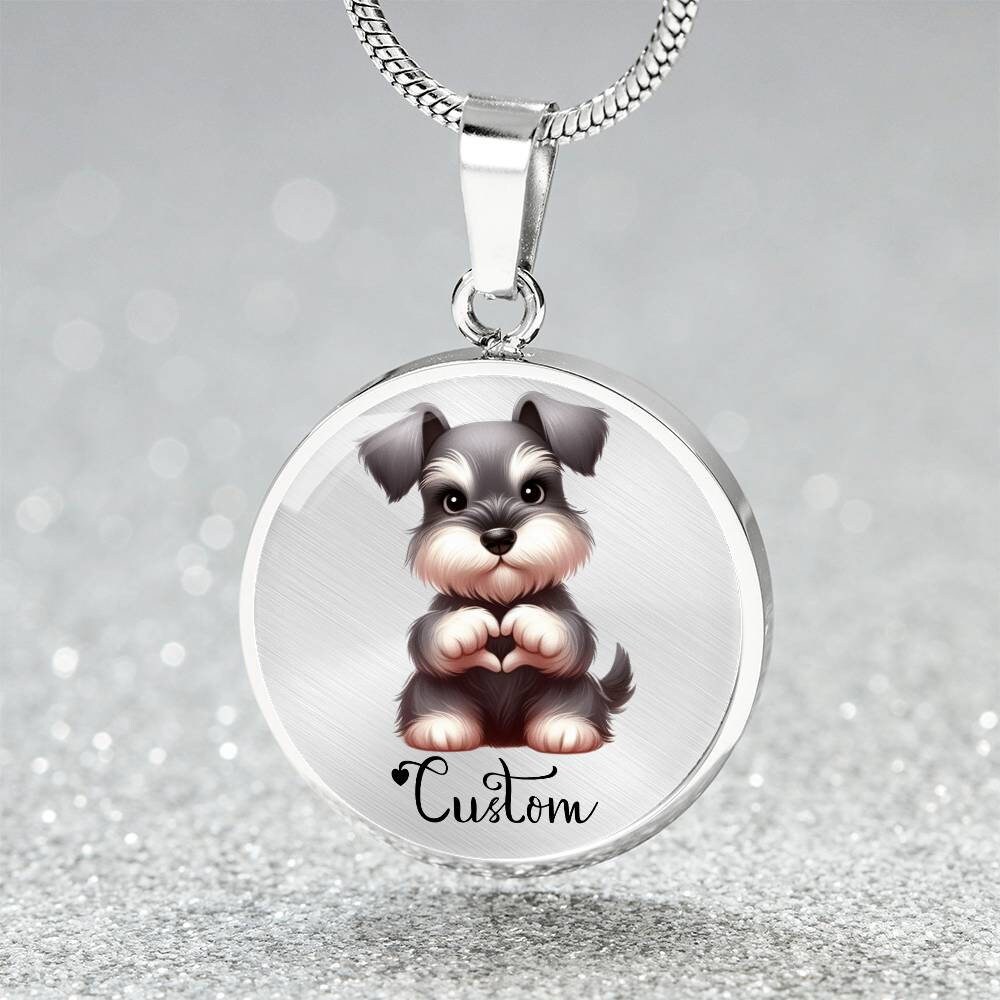 Miniature Schnauzer Dog Mom Personalized Pendant Necklace Engraved Dog ...