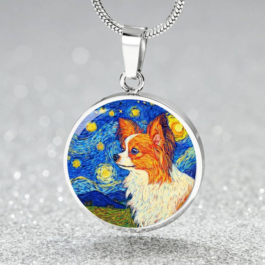 Papillon Dog Starry Night Jewelry Gift for Her | Black Lab Dog Lover ...