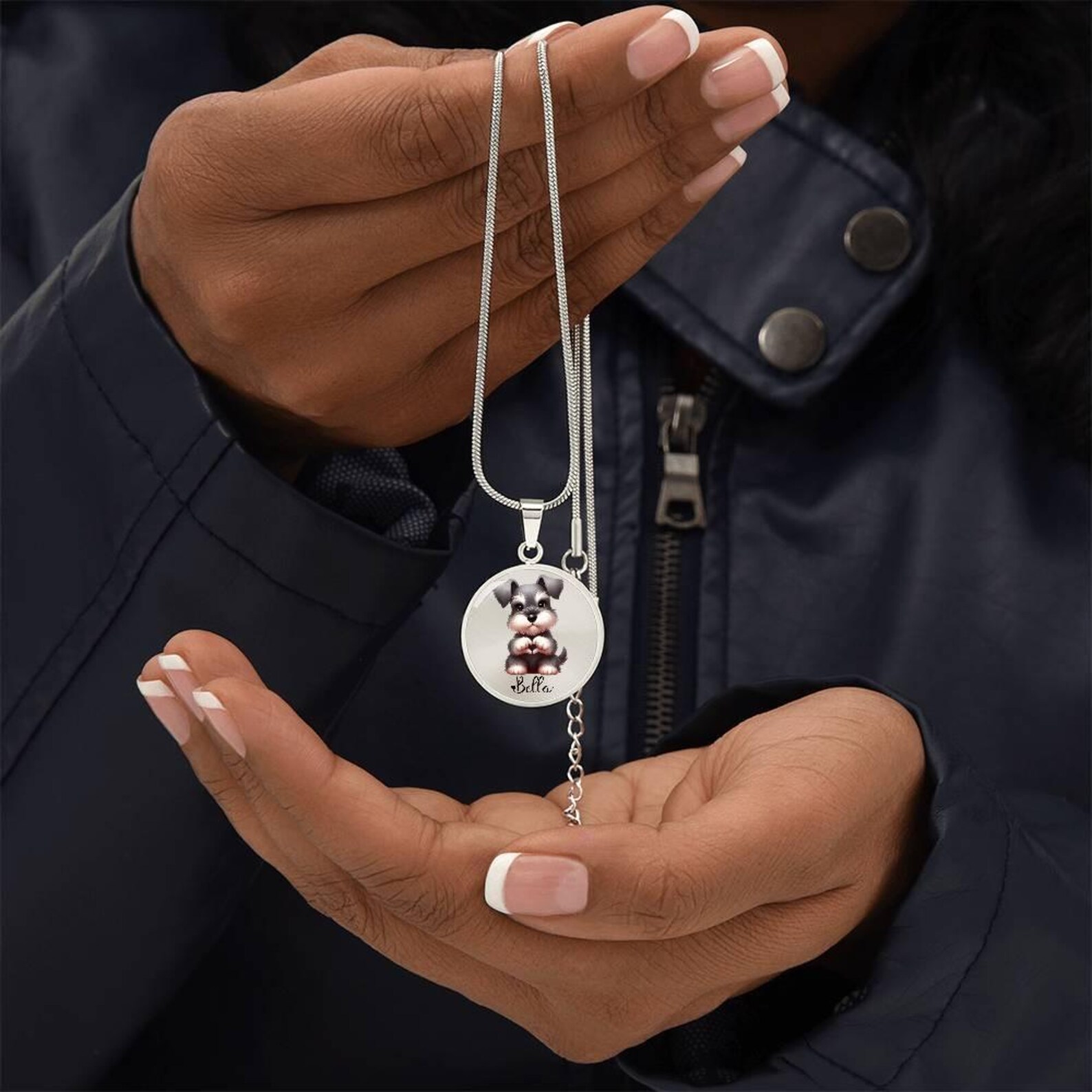 Miniature Schnauzer Dog Mom Personalized Pendant Necklace | Engraved ...
