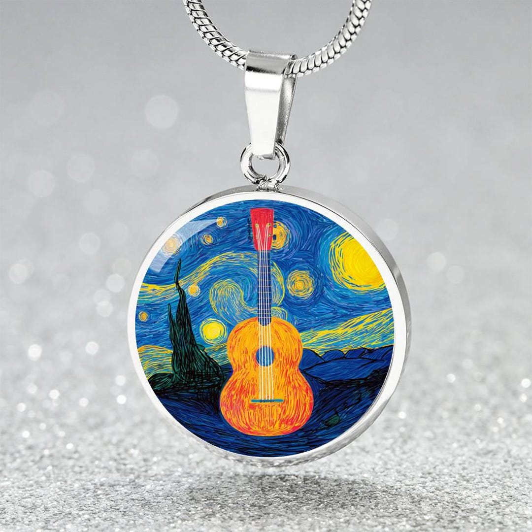 Ukulele Starry Night Jewelry Gift for Her | Music Lover Pendant ...