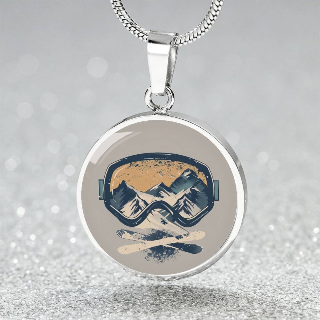 Retro Skis Snowboard Gift 4 Her Custom Snowboarder Skier Charm Pendant ...