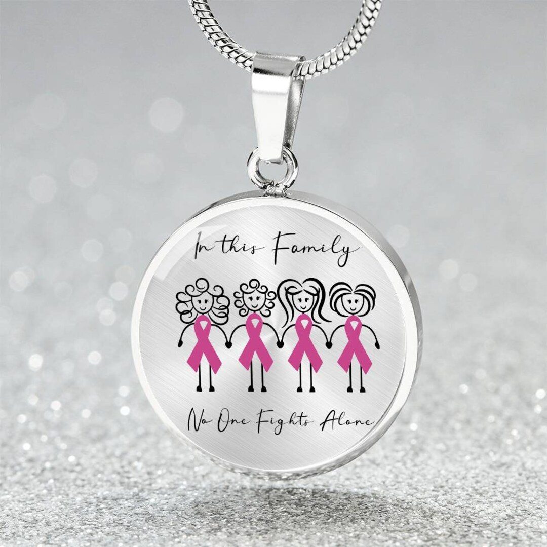 No One Fights Alone Personalized Breast Cancer Awareness Jewelry ...