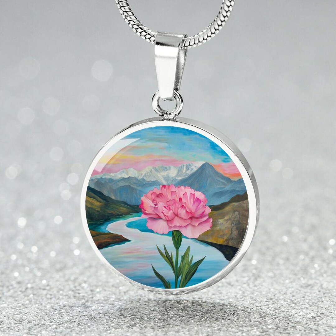 January Birth Flower Carnation Jewelry Gift 4 Her | Engraved Mountain ...