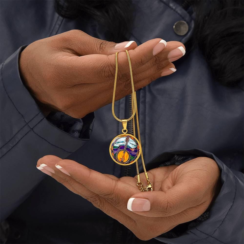 Faux Stained Glass Banjo Pendant Necklace for Her | Musical Jewelry 4 ...