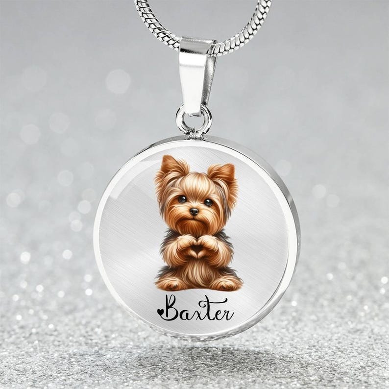 Yorkshire Terrier Dog Mom Personalized Pendant Necklace | Engraved Dog ...