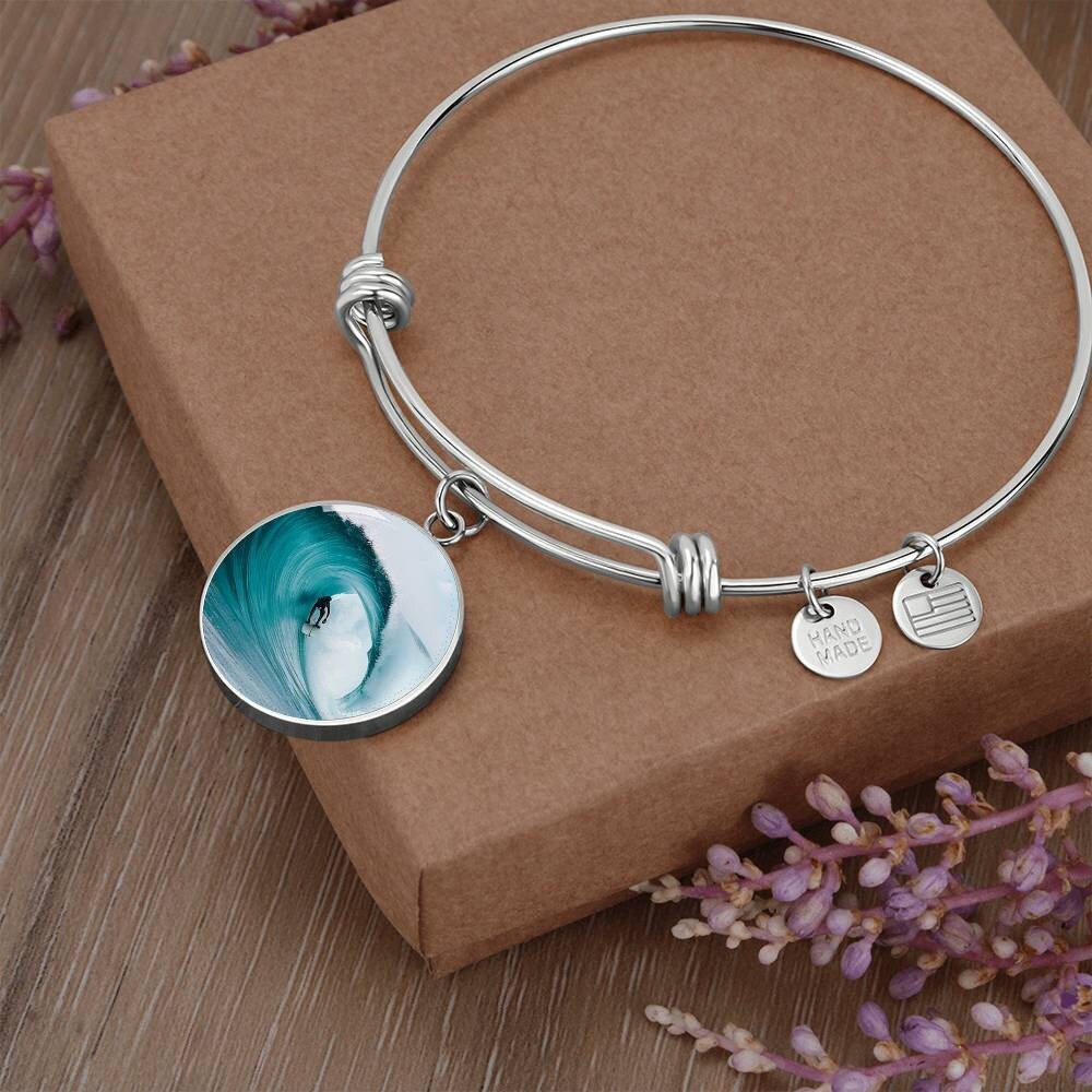 Personalized Ocean Wave Surfing Jewelry Engraved Surfer Girl Pendant ...
