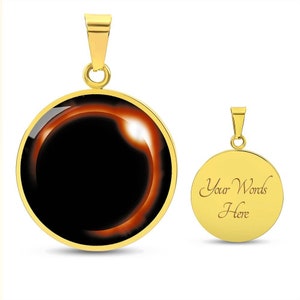 Personalized Total Solar Eclipse 2024 Pendant Necklace | Custom Lunar ...