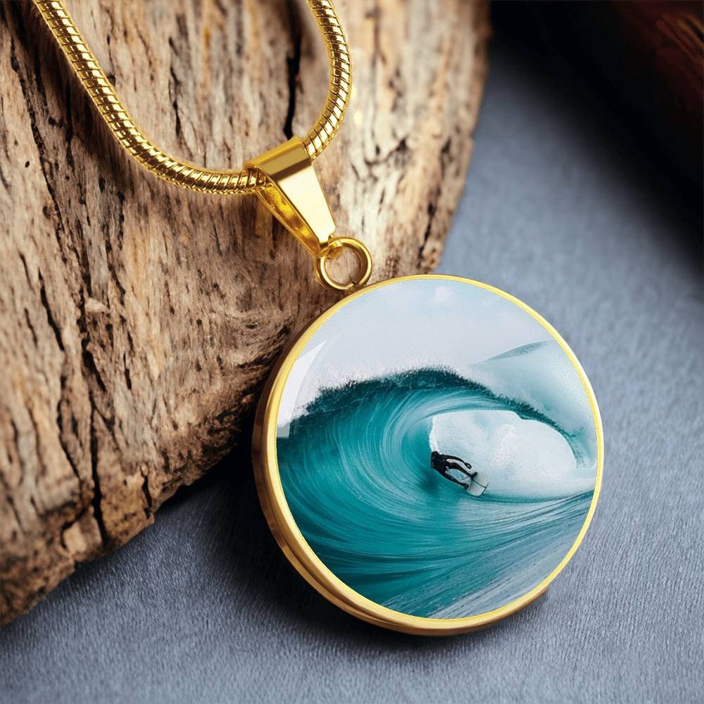 Personalized Ocean Wave Surfing Jewelry Engraved Surfer Girl Pendant ...