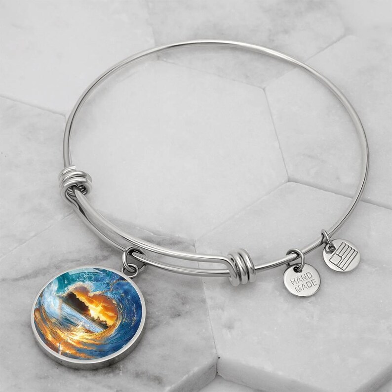 Personalized Ocean Wave Surfing Jewelry | Engraved Beach Pendant ...