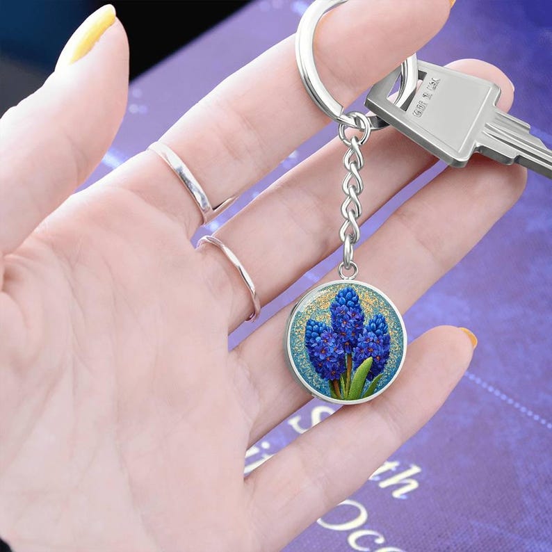 Blue Hyacinth Jewelry Gift for Her | Elegant Floral Pendant Necklace ...