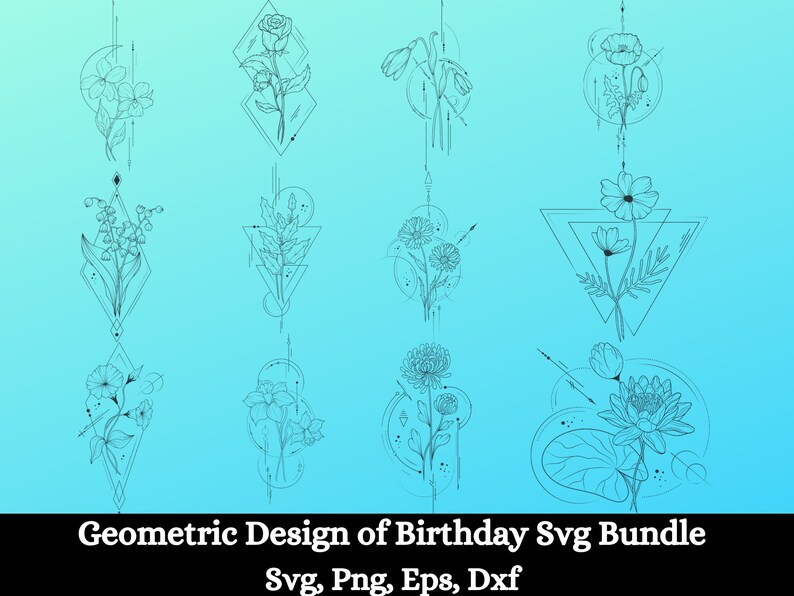 Birthday Geometric Design Svg Bundle, Zodiac SVG Bundle, Cut File for ...