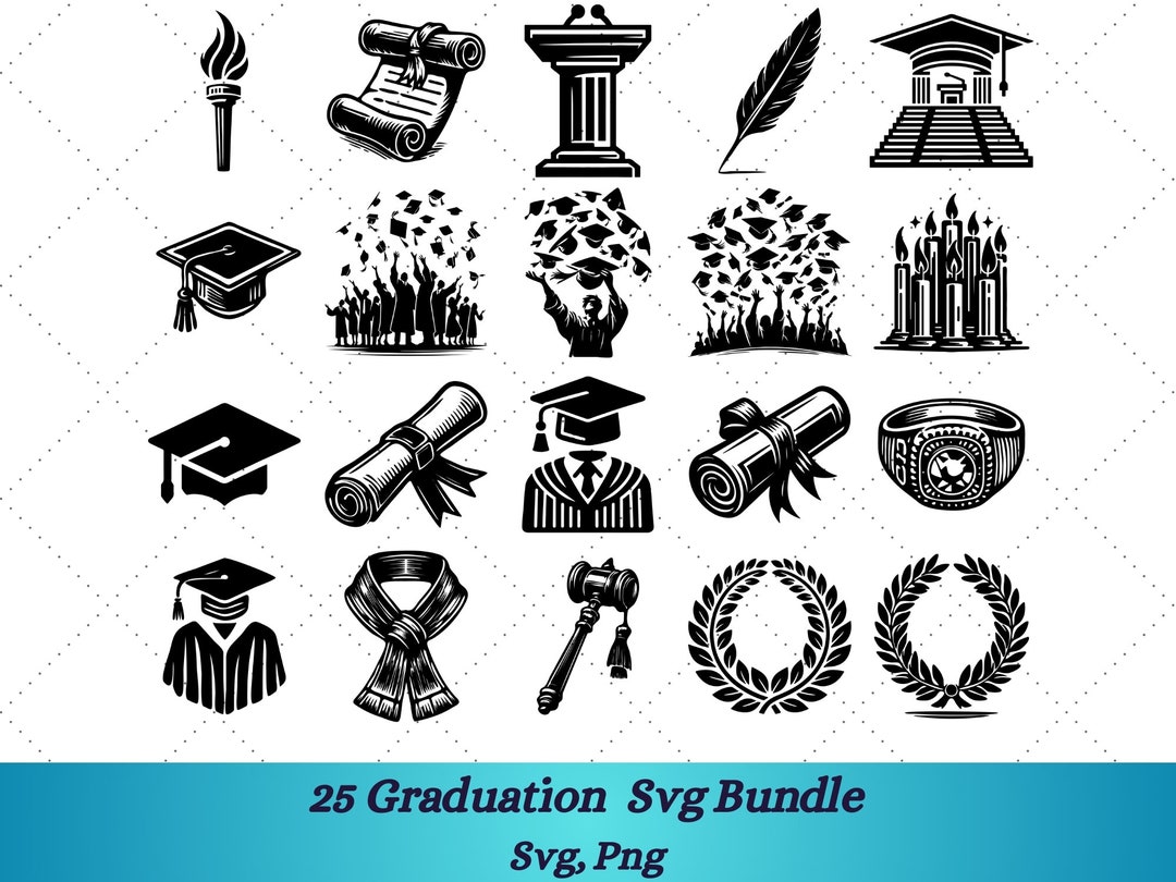 GRADUATION SVG Bundle, Graduation Silhouettes Svg, Graduation Cap Svg ...