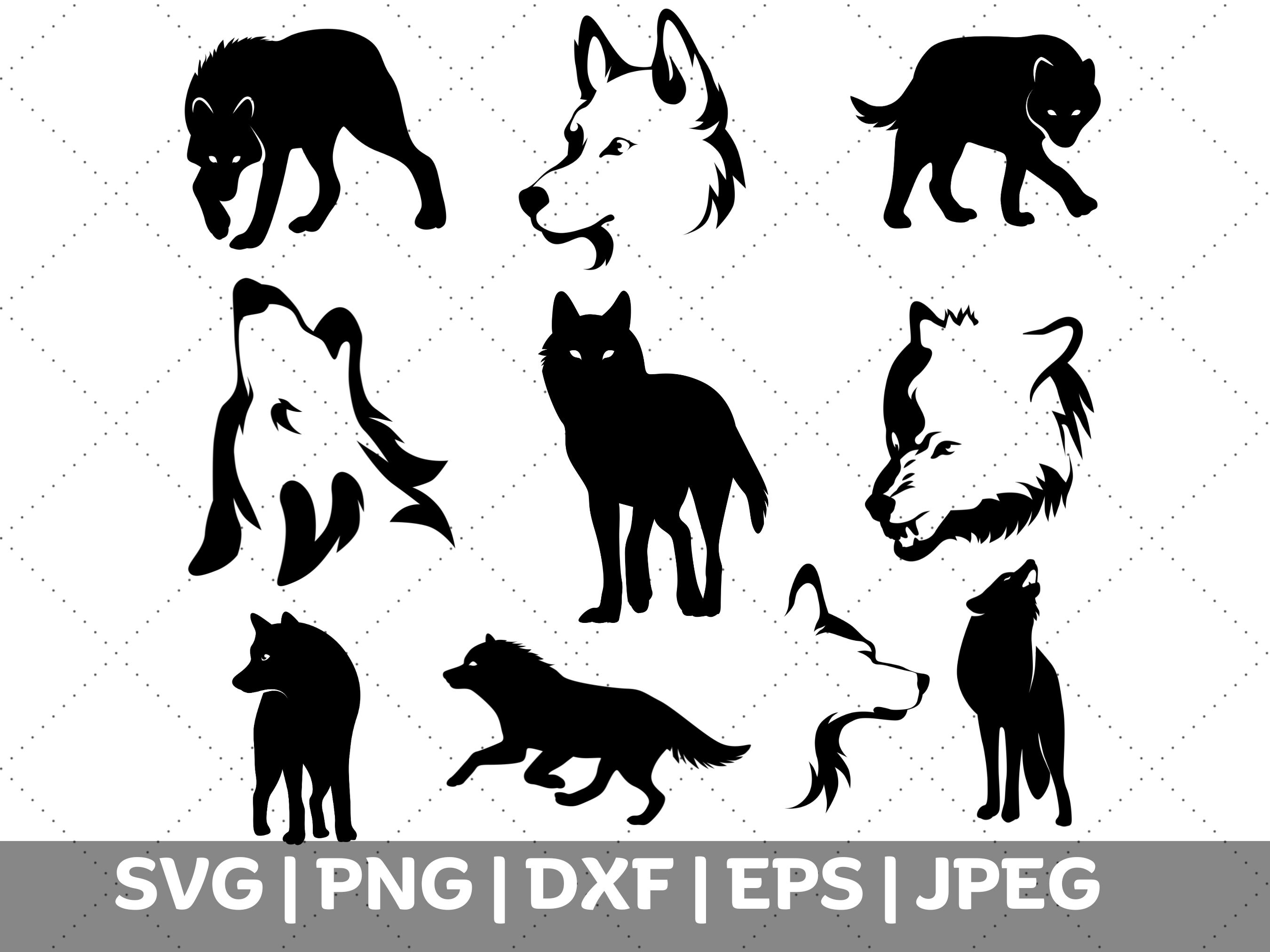 Howling Wolf Svg Bundle Wolf Svg Bundle Wolf Silhouette - Etsy