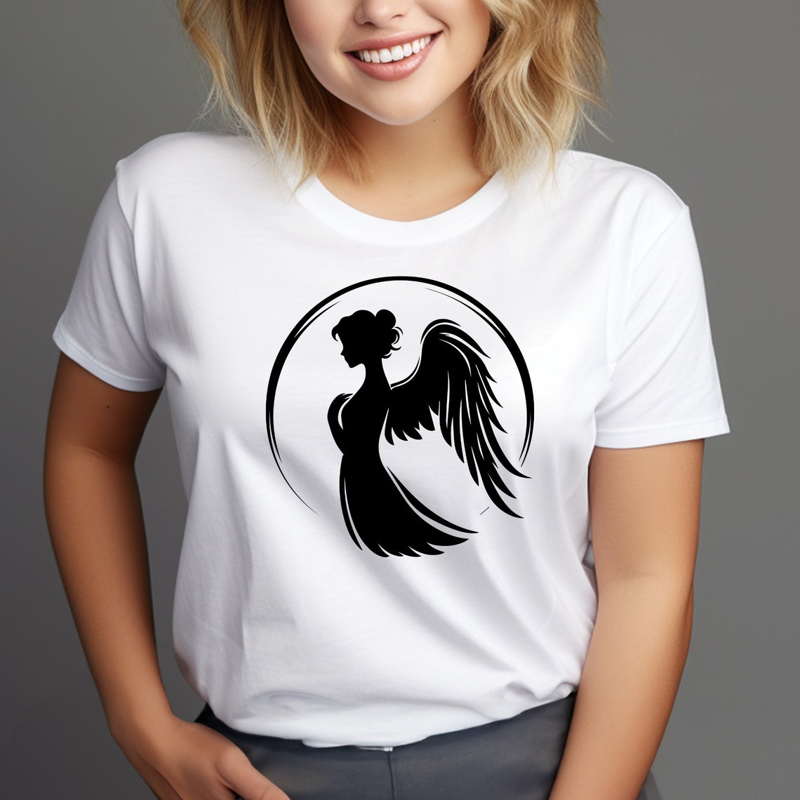 Angel Silhouette Svg Bundle, Angel Wings Svg, Angel Vector, Christian ...