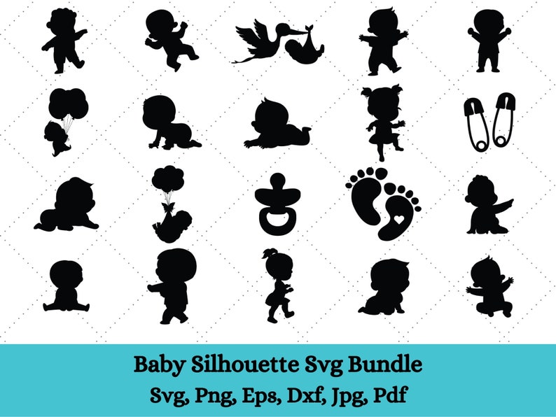 Baby SVG Bundle, Baby Silhouette, Baby Shower SVG, Newborn SVG Bundle ...