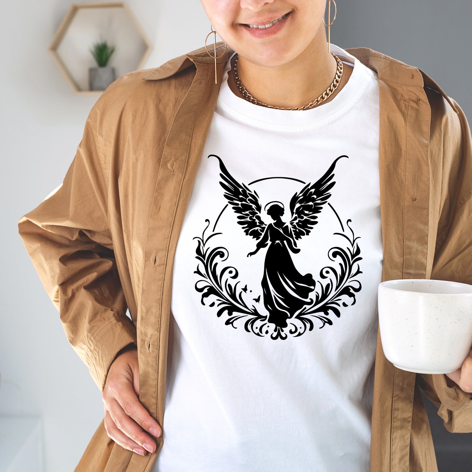 Angel Silhouette Svg Bundle, Angel Wings Svg, Angel Vector, Christian ...