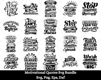 Affirmations Quotes Svg Bundle, Inspirational Svg, Motivational Svg ...