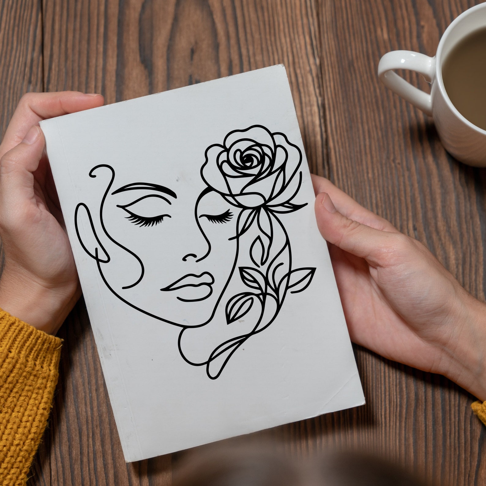 Line Art Svg Bundle, Flowers in Hair Svg, Line Art Face Svg, Faces ...