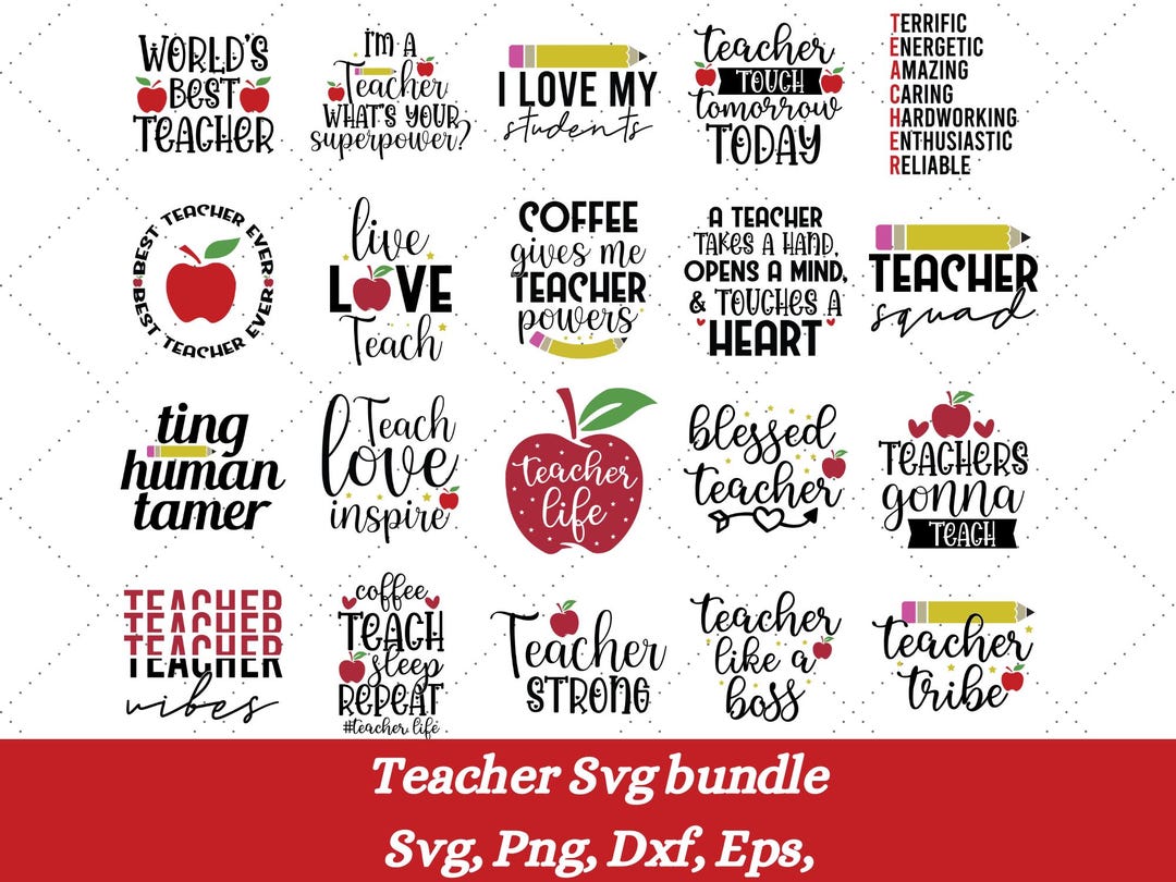 Teacher Svg Bundle, Teacher Clipart, Teacher Quote Svg, Teacher Life ...
