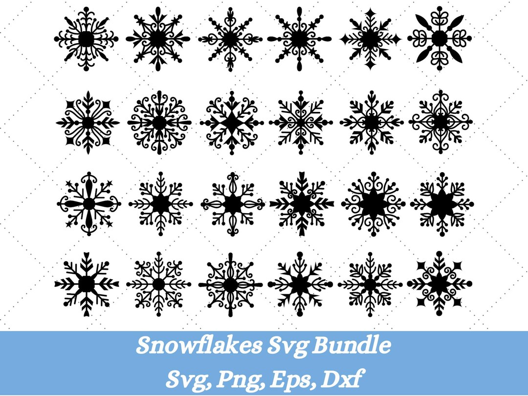 Snowflakes Svg Bundle, Snowflakes Design Bundles Png, Winter Snowflakes ...