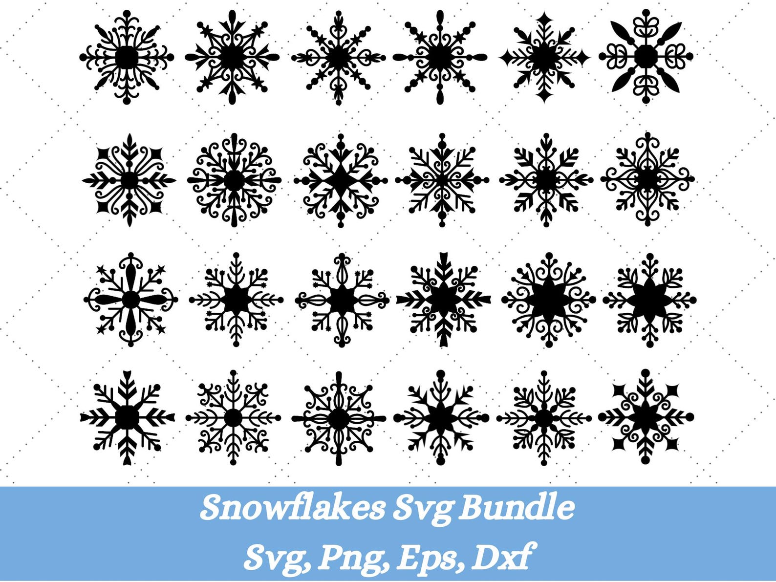 Snowflakes Svg Bundle, Snowflakes Design Bundles Png, Winter Snowflakes ...
