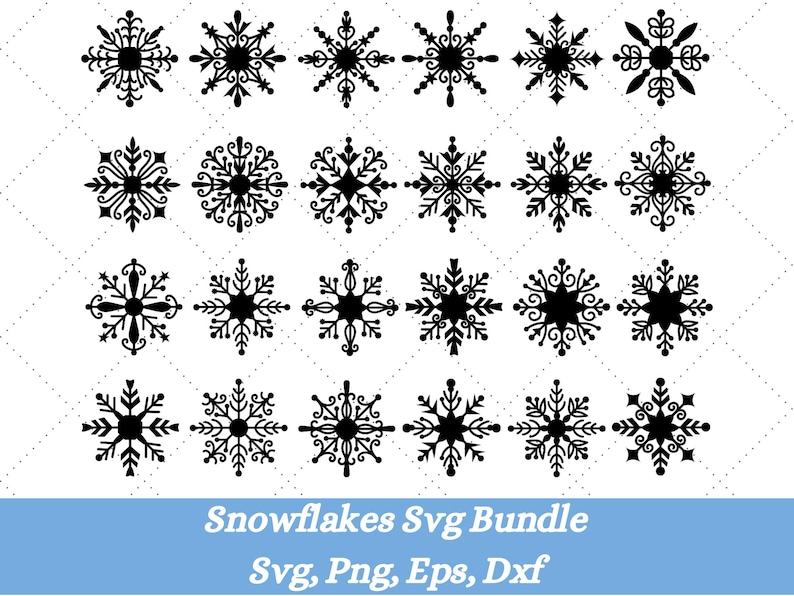 Snowflakes Svg Bundle, Snowflakes Design Bundles Png, Winter Snowflakes ...