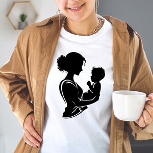 Mother With Baby Svg Bundle, Mother Holding Baby Silhouette, Newborn ...