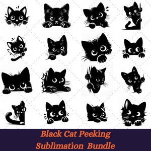 Peeking Cat Sublimation Bundle, Peeking Cat Clipart, Peeking Cat Png ...