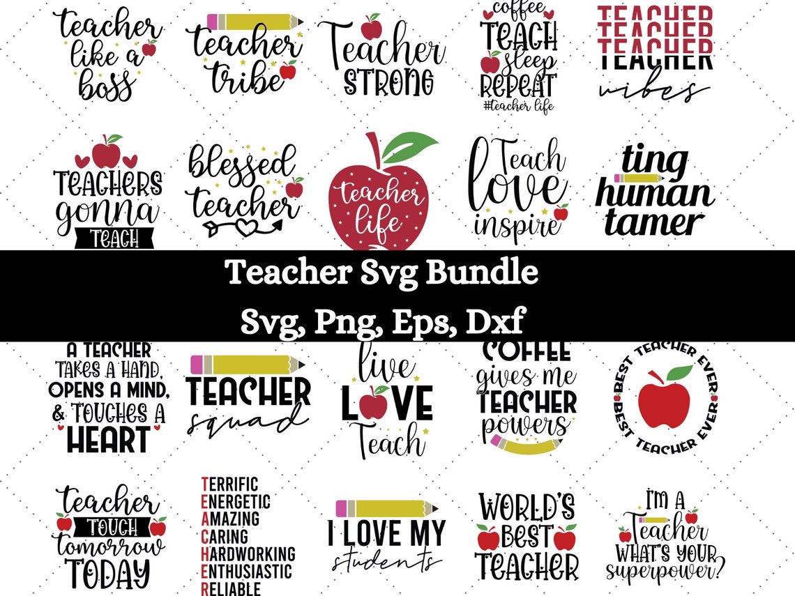 Teacher Svg Bundle, Teacher Quote Svg, Teacher Svg, School Svg, Teacher ...