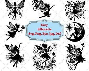 15 Fairy Silhouette SVG Bundle, Fairy Silhouette Svg, Fairy Clipart ...