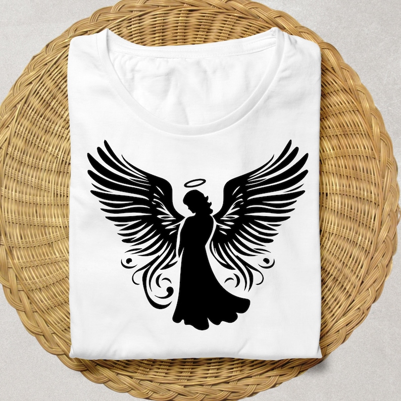 Angel Silhouette Svg Bundle, Angel Wings Svg, Angel Vector, Christian ...
