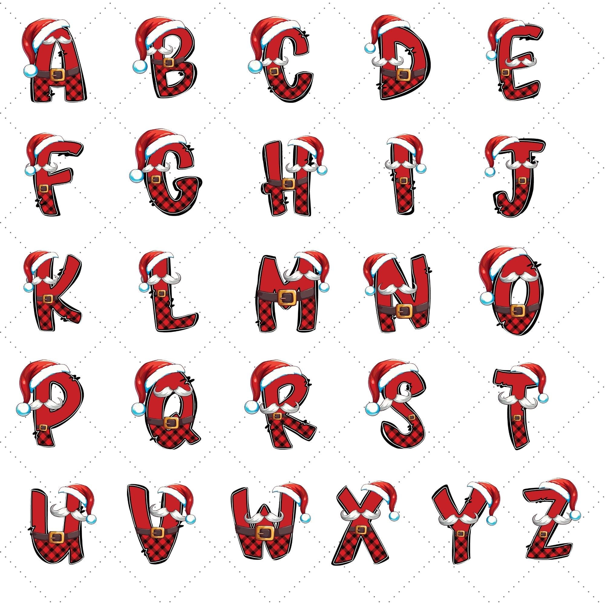 Christmas Alphabet Png Clipart Letters and Numbers 300dpi - Etsy