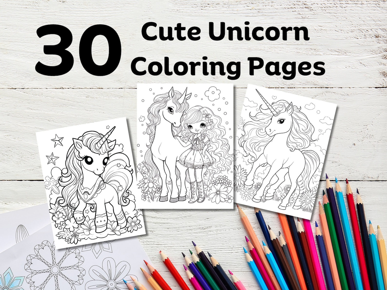 Cute Unicorn Coloring Pages for Kids, Unicorn Coloring Pages, Unicorn ...