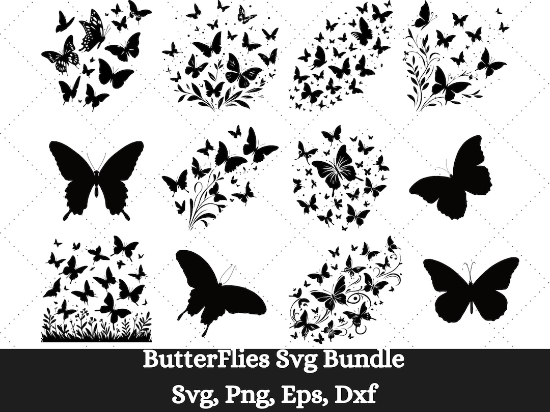 Butterfly Svg, Butterfly Svg Bundle, Layered Butterfly Bundle, Flying ...