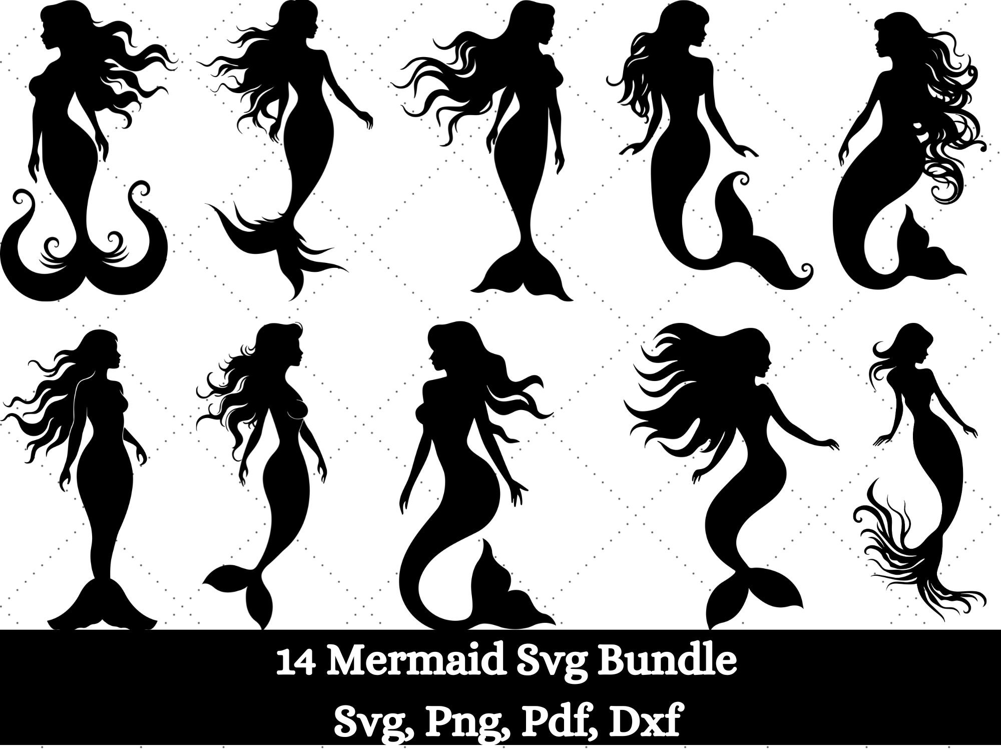 Mermaid SVG, Mermaid SVG Bundle, Mermaid Clipart, Mermaid Svg Files for ...