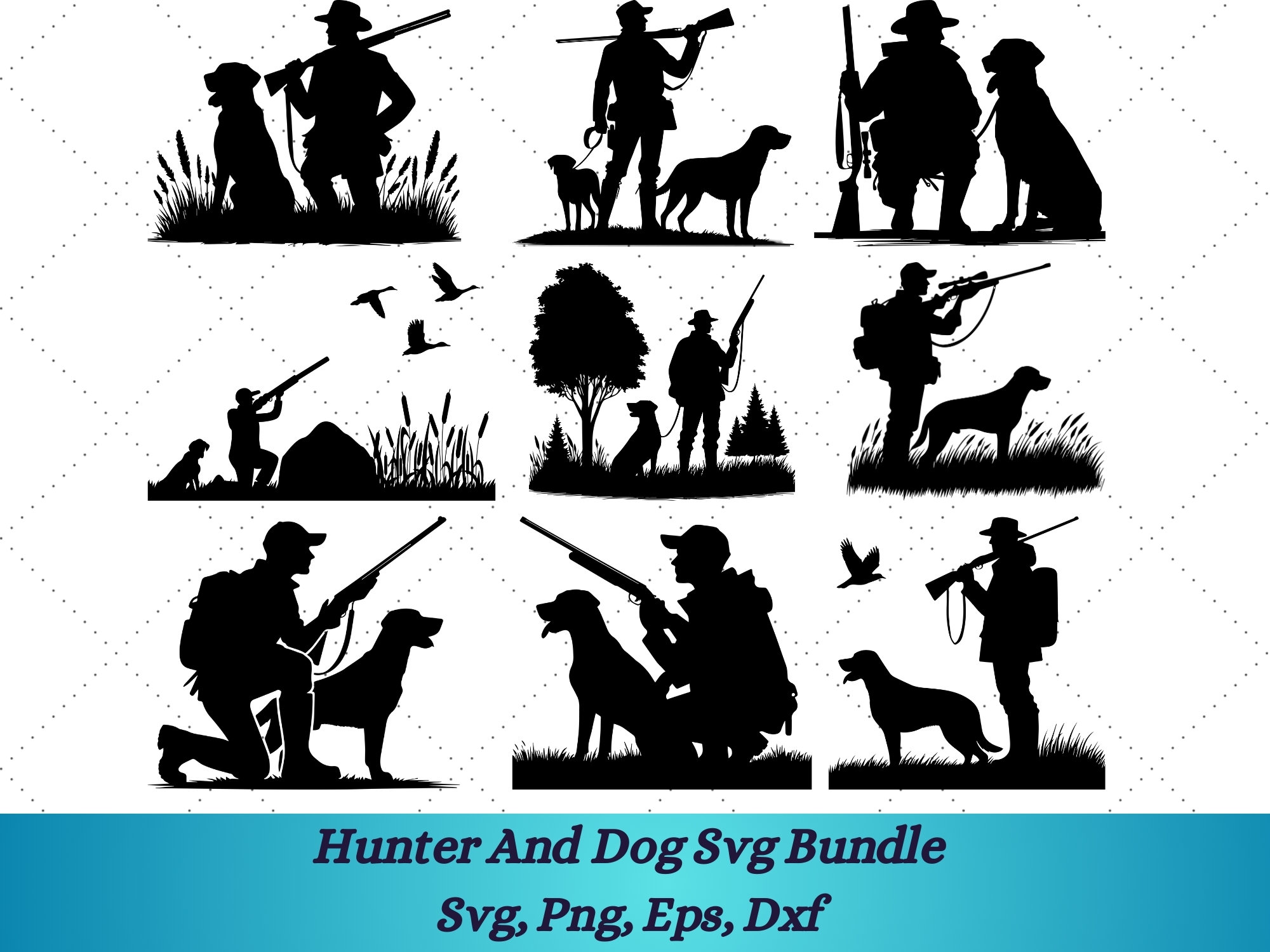Hunter and Dog Svg Bundle, HUNTING SVG Bundle, Hunter Svg, Deer Hunting ...