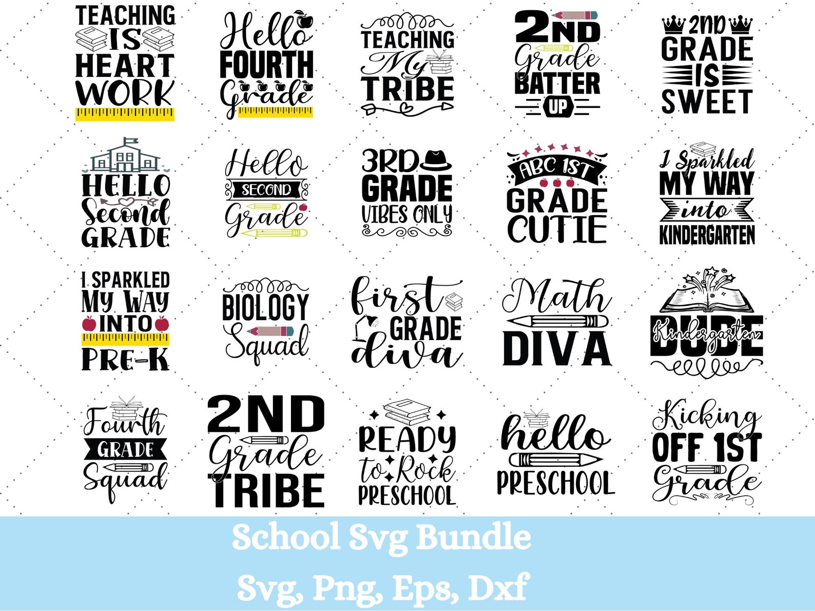 School SVG Bundle, Teacher SVG, Students Svg, First Grade Svg, High ...