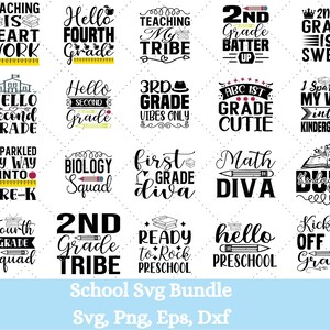 School SVG Bundle, Teacher SVG, Students Svg, First Grade Svg, High ...