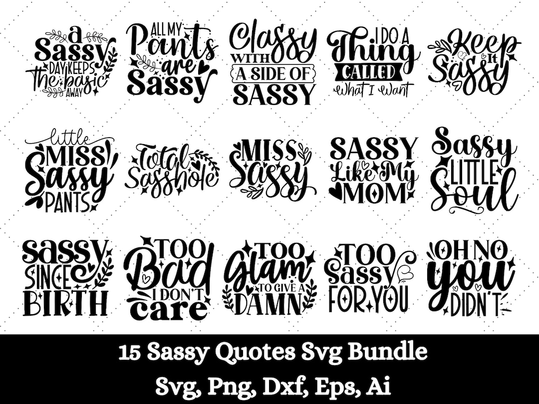 Sassy SVG Bundle, Sassy Quotes SVG, Funny Quotes Svg Bundle, Sassy ...