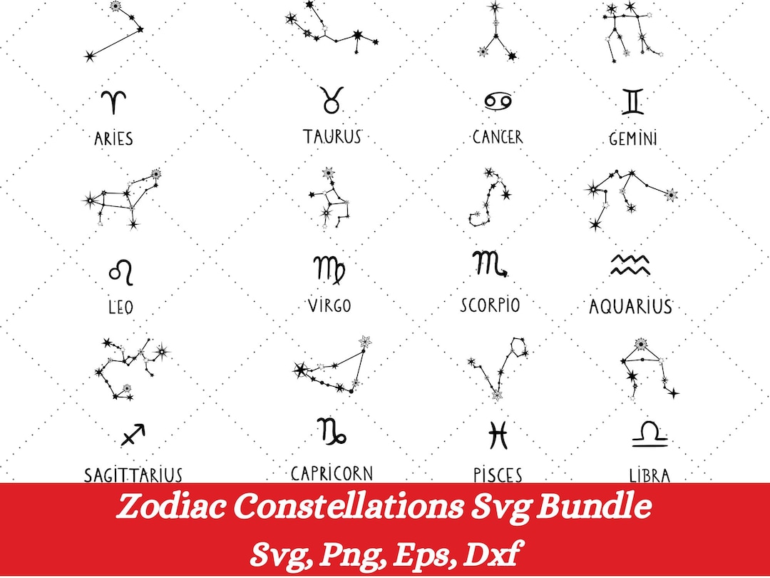 Star Zodiac Constellation Svg Png, Zodiac Svg, Horoscope Svg, Cricut ...