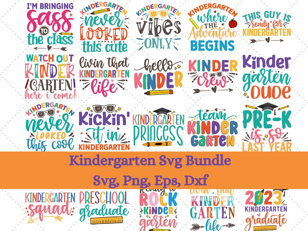 Kindergarten Svg Bundle, Kindergarten Svg, Kindergarten Shirt Svg ...