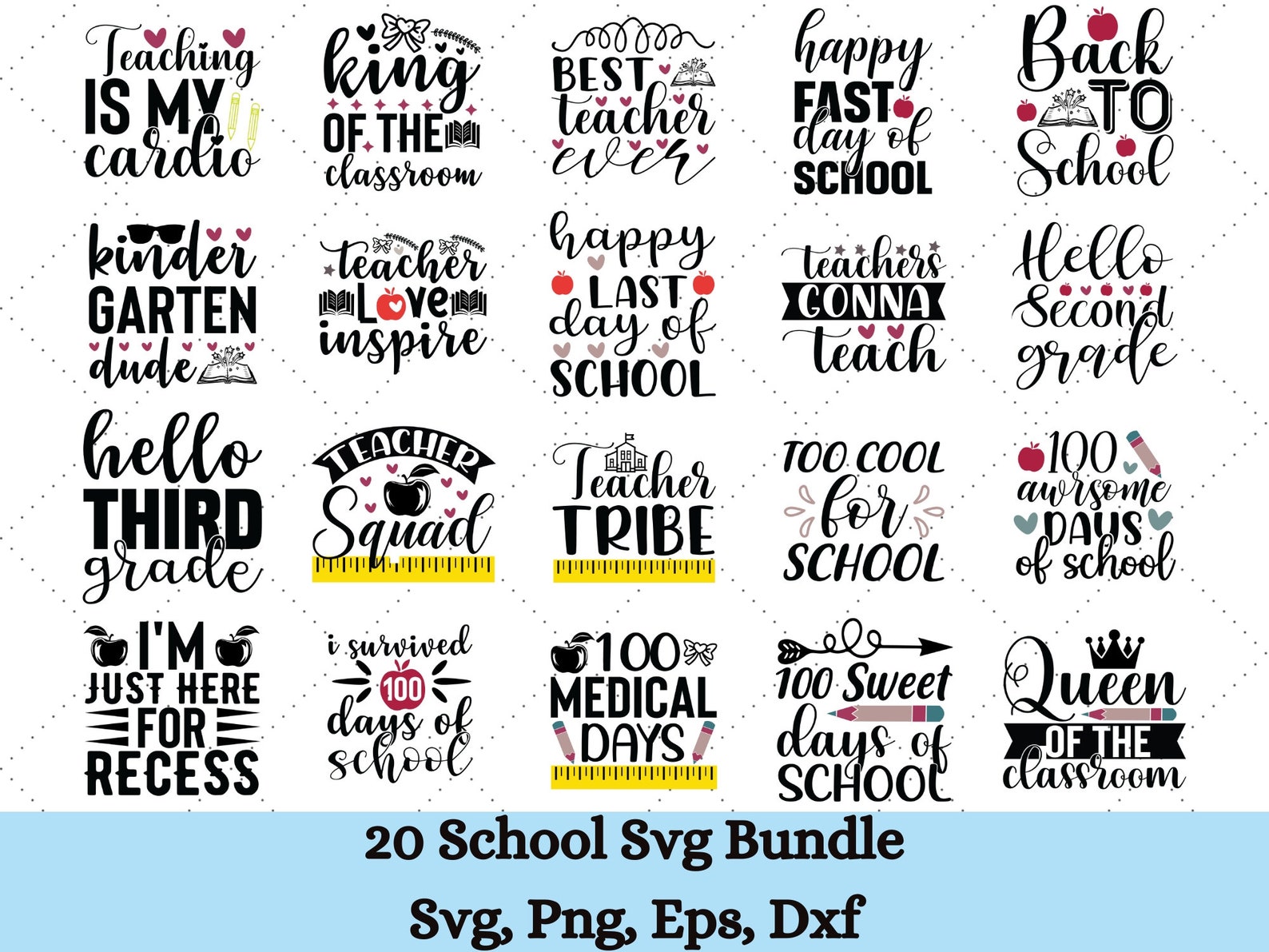 School SVG Bundle, Teacher SVG, Students SVG, 3rd Grade Svg, High ...