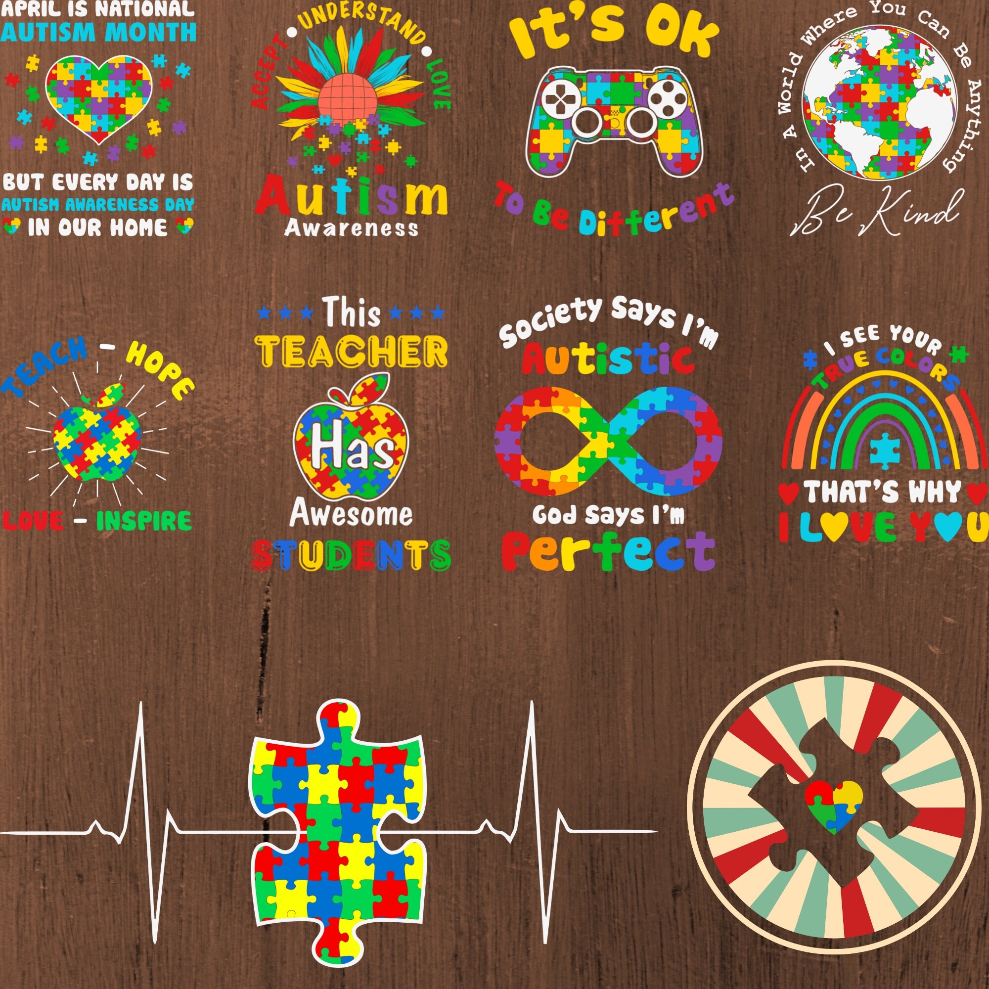 Autism SVG Bundle, Autism Awareness Svg, Autism Symbol Svg, Proud ...