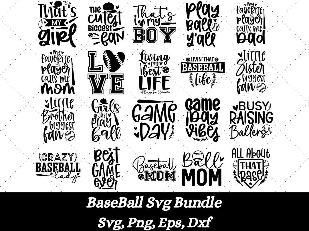 Baseball SVG Bundle, Baseball Player Svg Bundle, Base Ball Quotes, Love ...