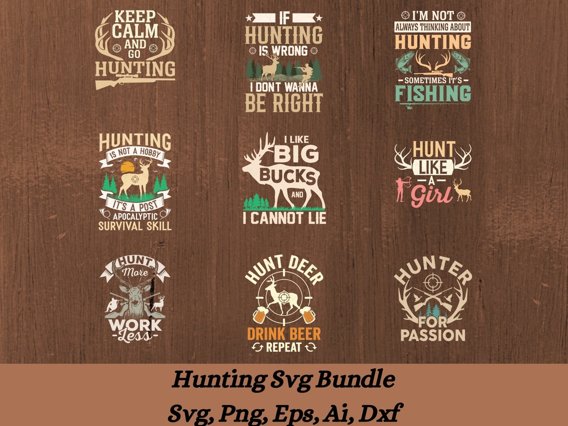 Hunting Svg Bundle, Hunter Svg, Deer Hunting Svg, Hunting Clipart ...