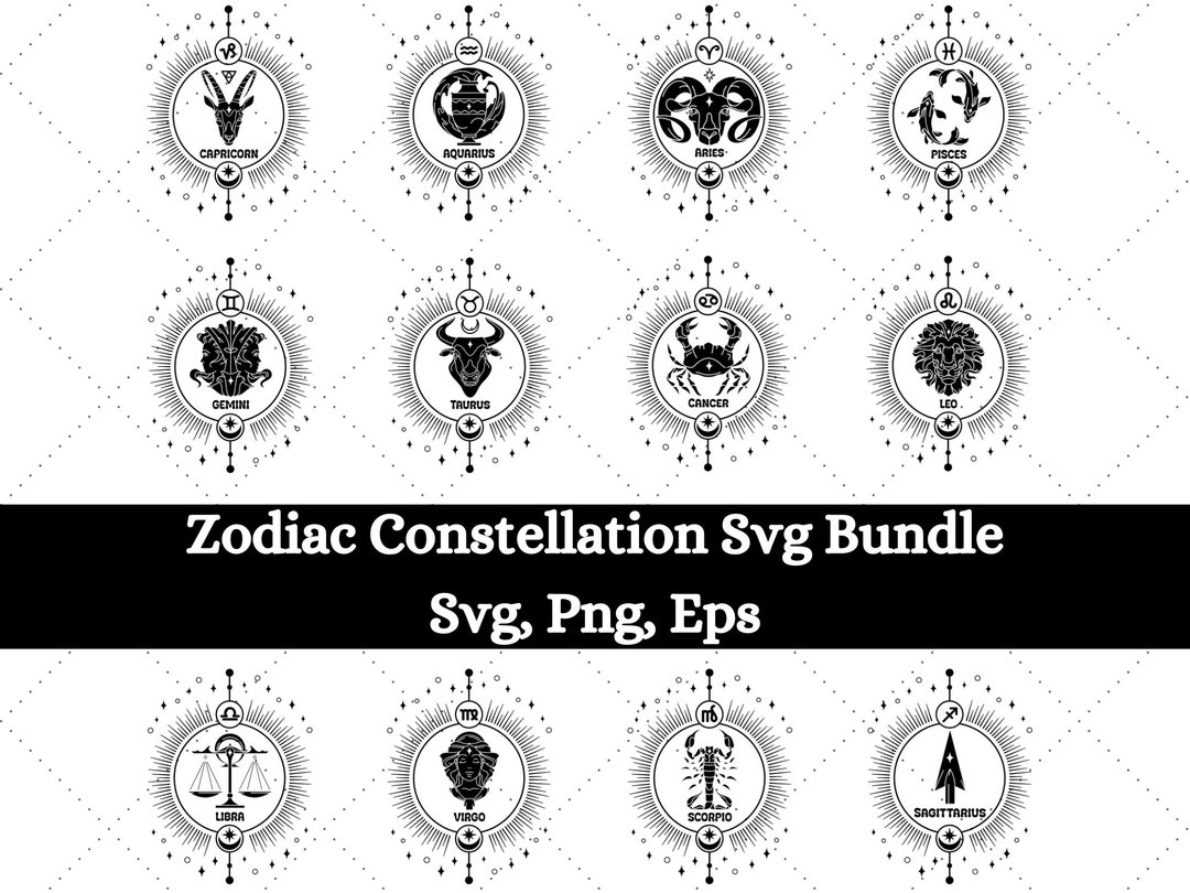 Star Zodiac Constellation Svg Png, Zodiac Svg, Horoscope Svg, Cricut ...