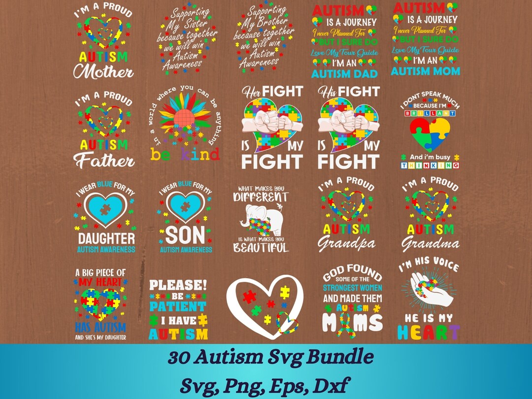 Autism SVG Bundle, Autism Awareness Svg, Autism Symbol Svg, Proud ...